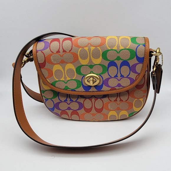 Coach | Bags | Coach Pride Willow Saddle Bag Ca1 Tan Hazelnut Multi ...
